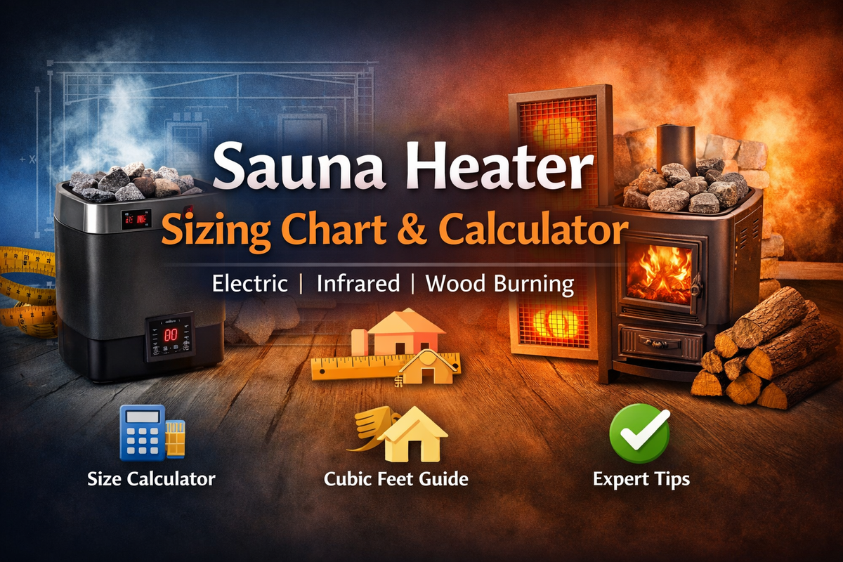 Sauna Heater Sizing Chart & Calculator | Electric, Infrared & Wood