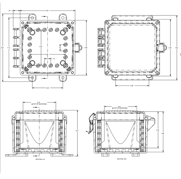 6x6x4" Waterproof Electrical Box for Sauna Control Panel