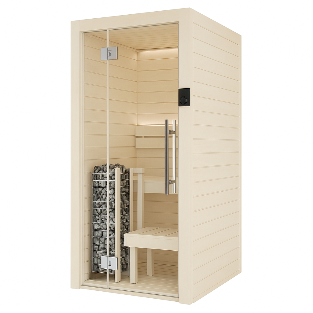 Auroom Cala Mini 1-Person Indoor Sauna | Thermo-Aspen Wood