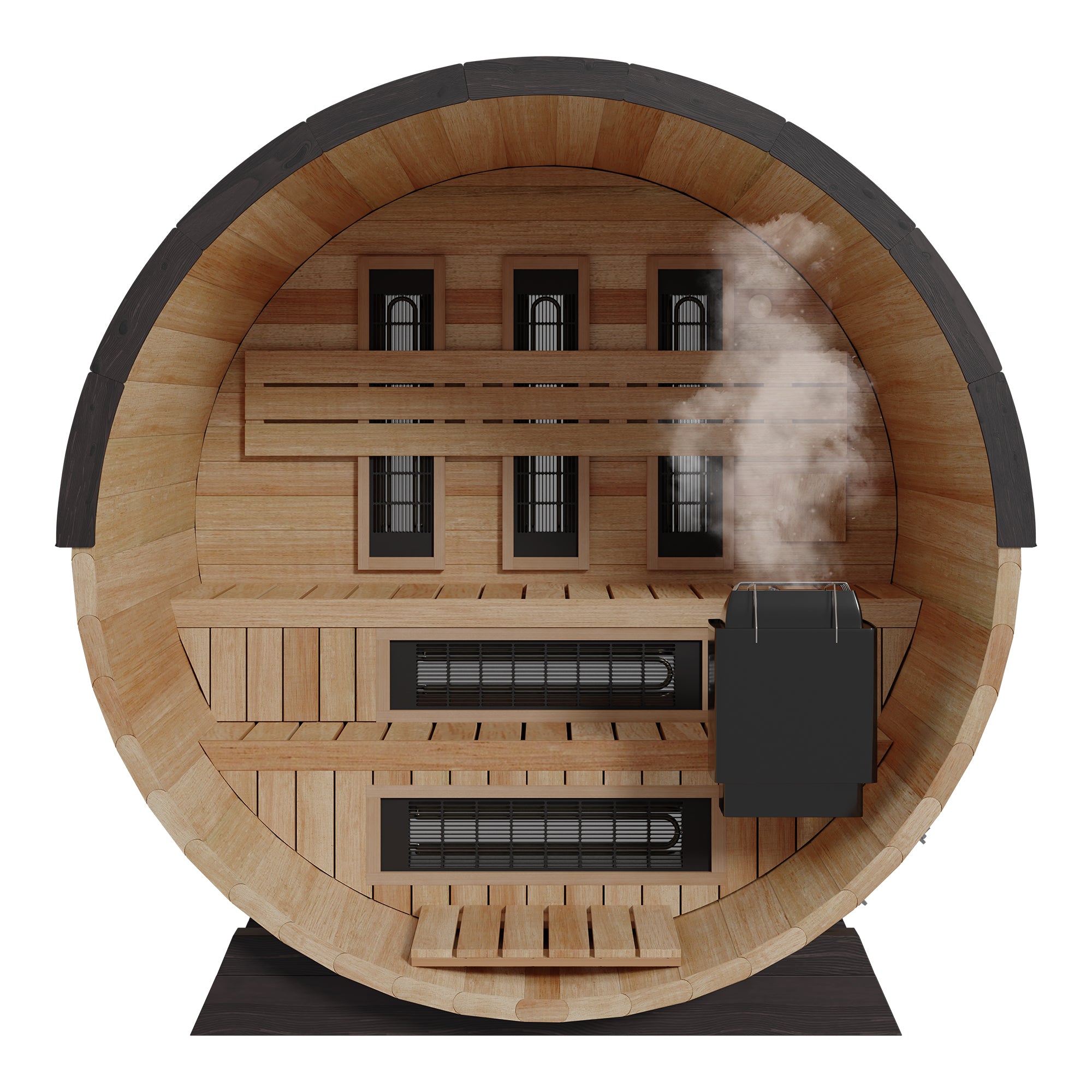 Finnmark FD-7 4-Person Hybrid Barrel Sauna | IR + Steam