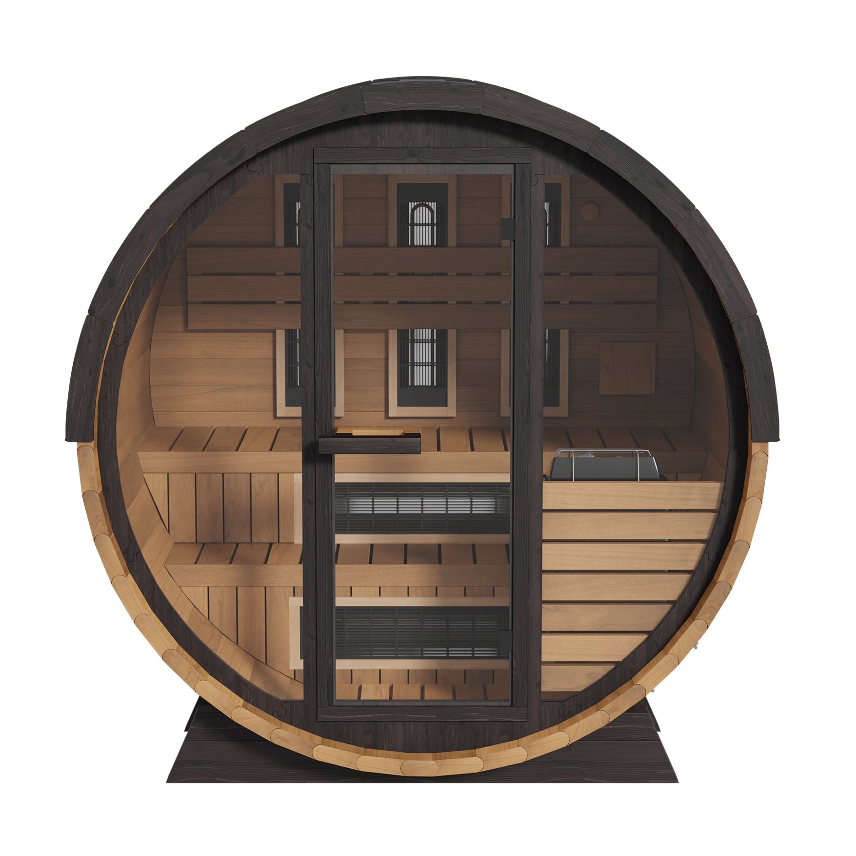 Finnmark FD-6 4-Person Cedar Hybrid Barrel Sauna | IR/Steam