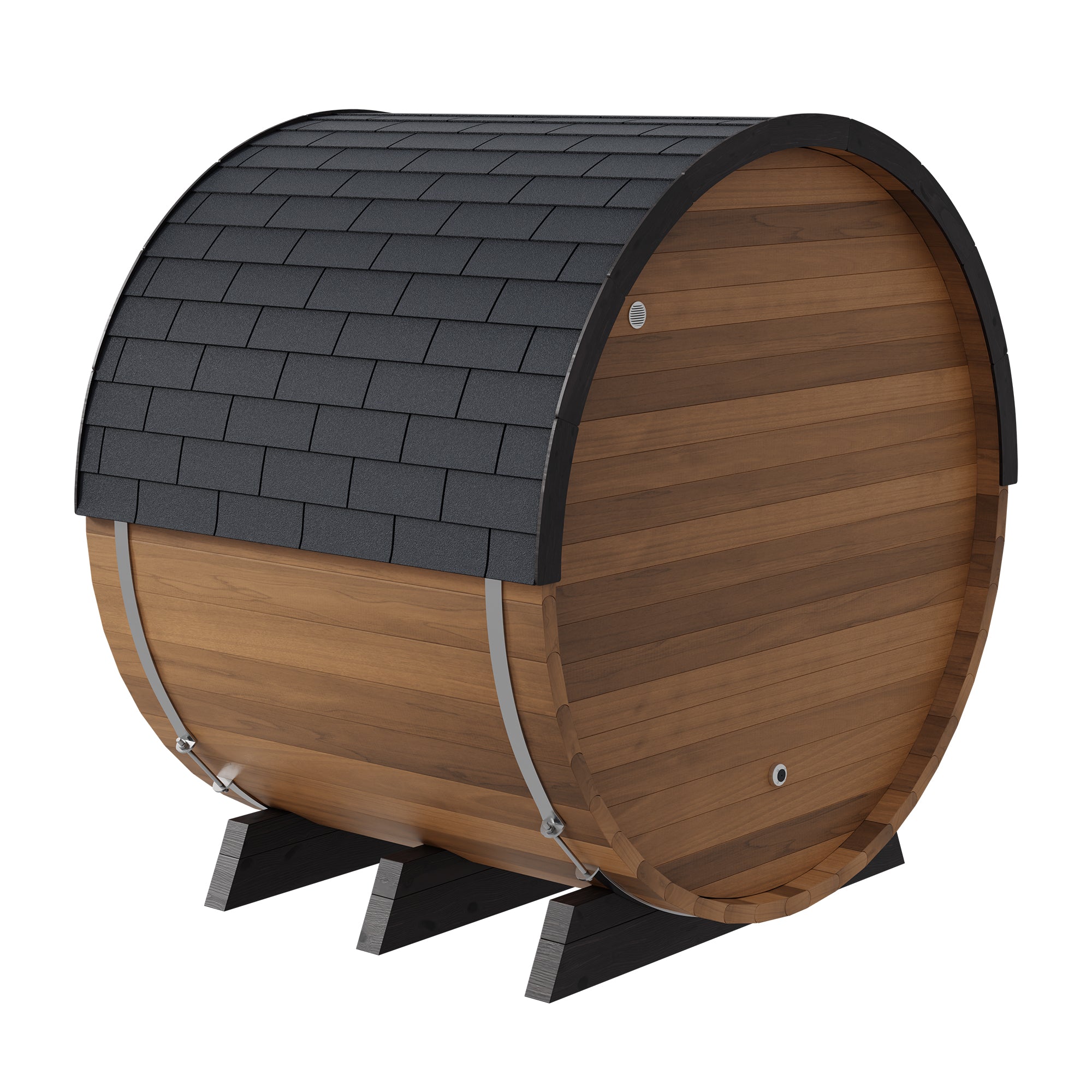 Finnmark FD-6 4-Person Cedar Hybrid Barrel Sauna | IR/Steam