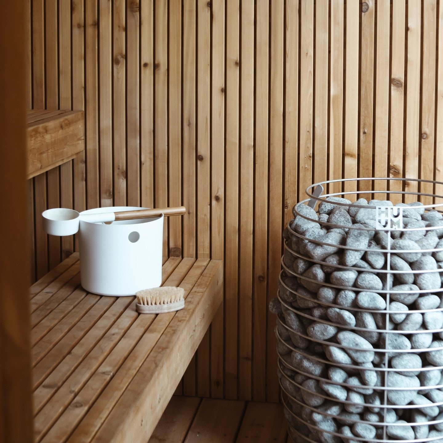 KOLO Sauna Bucket & Ladle Set | 1-Gallon Aluminum & Bamboo