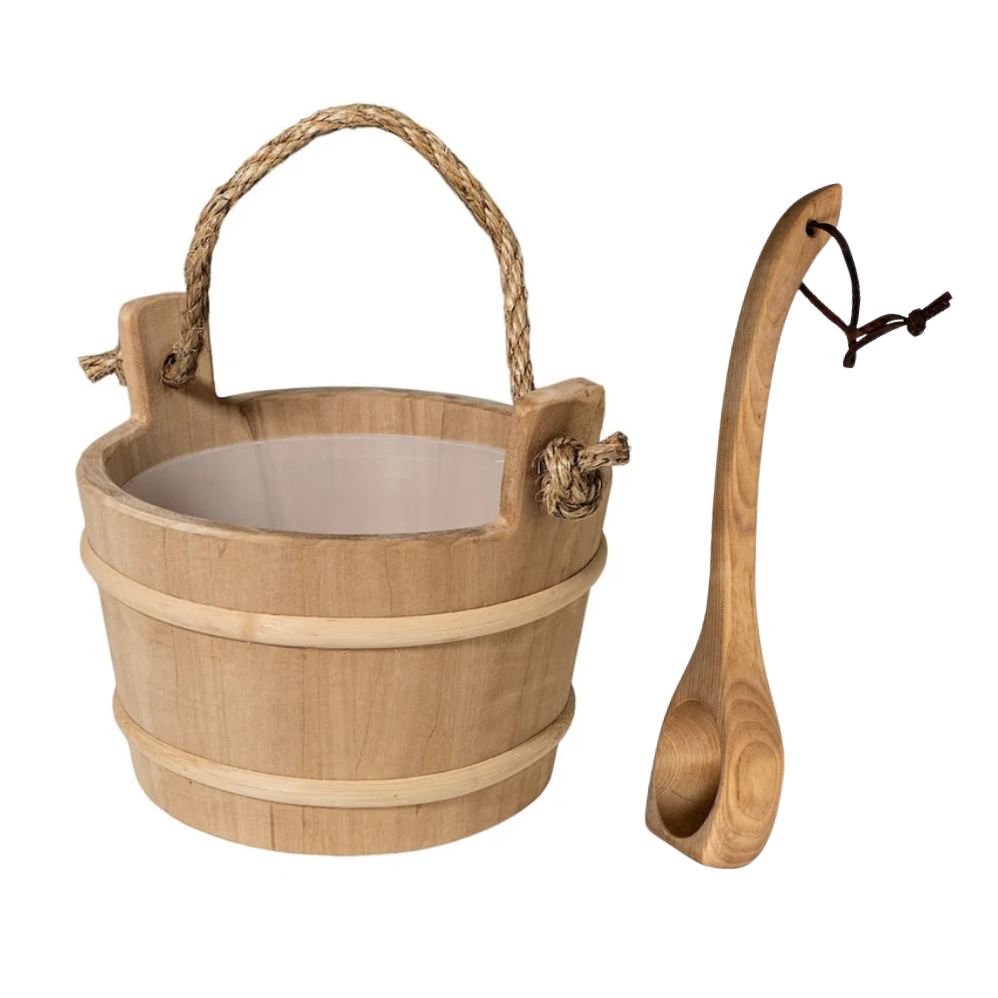Prosaunas 4-Liter Sauna Bucket w/ Rope Handle & Ladle