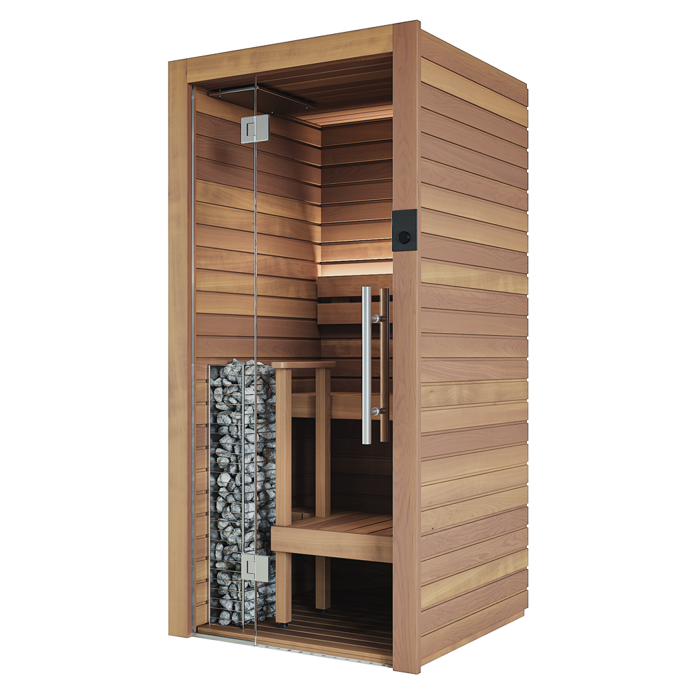 Auroom Cala Mini 1-Person Traditional Indoor Sauna | Space-Saving Comfort